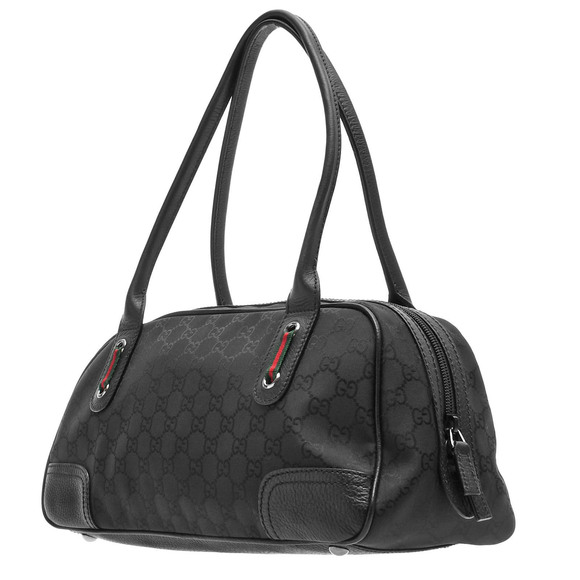 Gucci | Bags | Gucci Black Nylon Gg Handbag Line Sherry | Poshmark